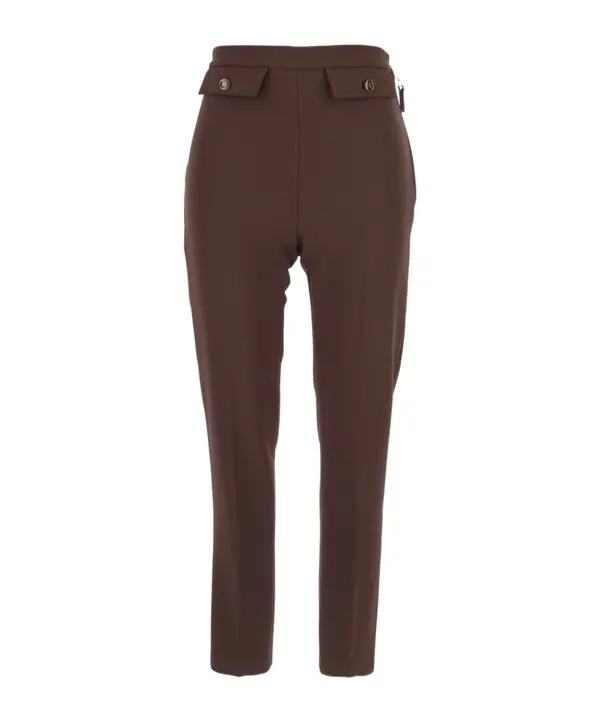 Elisabetta Franchi Button-detailed Trousers - Coffee