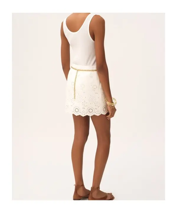 Chloé Embroidered Scalloped Mini Skirt