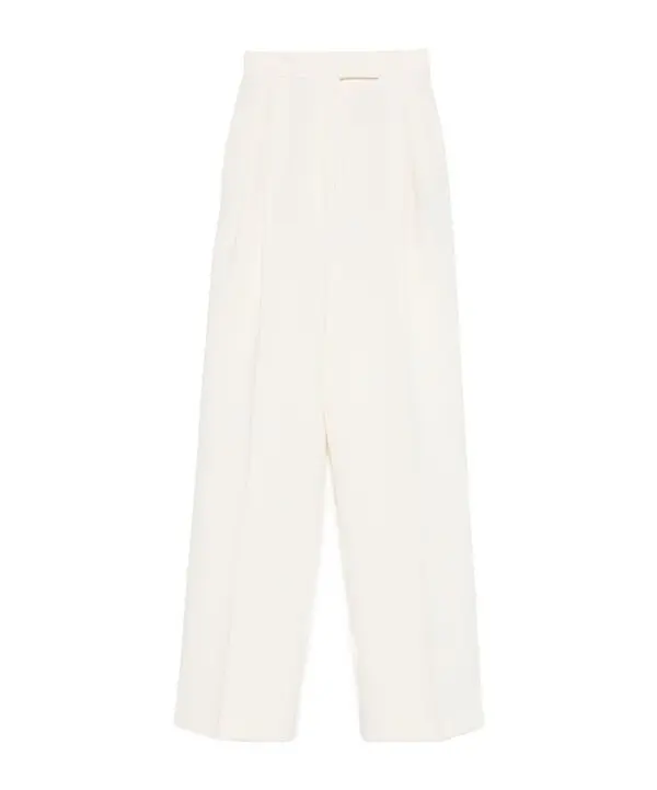 RÓHE High-waisted Pleated Casual Pants - White