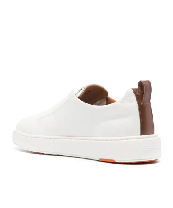 Santoni Round Toe Slip-on Sneakers