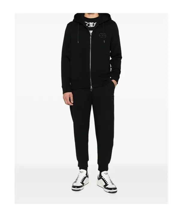 Emporio Armani Logo-embroidered Cuffed Track Pants