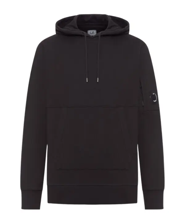 C.P. COMPANY Logo-print Drawstring Hoodie - Black