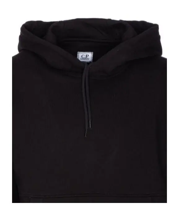 C.P. COMPANY Logo-print Drawstring Hoodie - Black