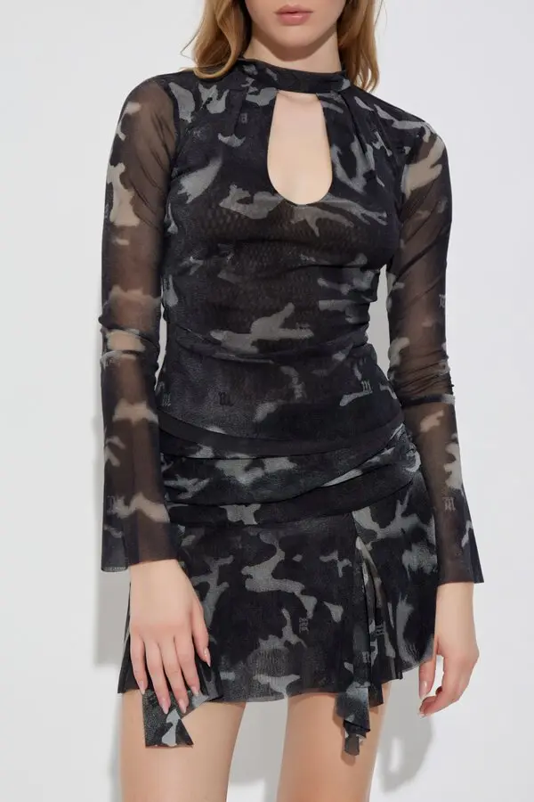 MISBHV Transparent Printed Long Sleeve Top