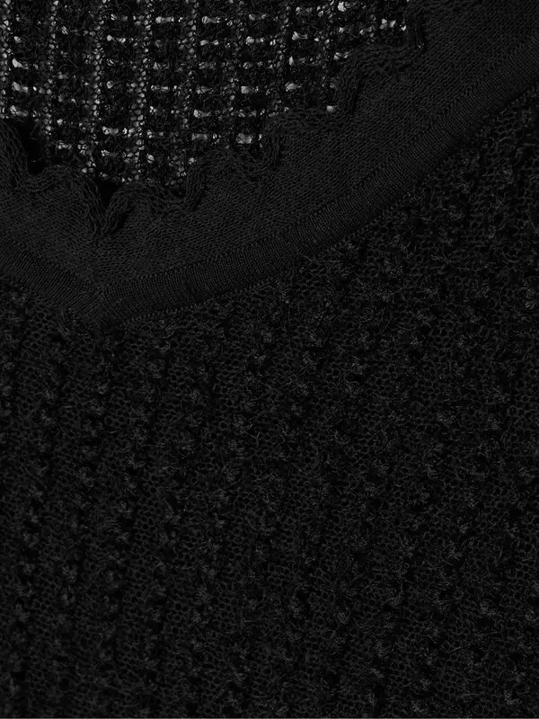 Khaite Ennio Scalloped Pointelle-knit Tank - Black