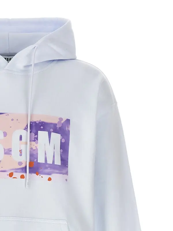 MSGM Logo Printed Drawstring Hoodie