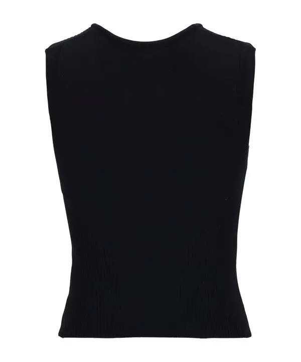 MARINE SERRE Cut-out Detailed Knitted Top