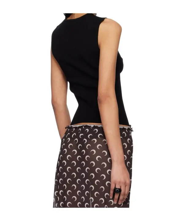 MARINE SERRE Cut-out Detailed Knitted Top