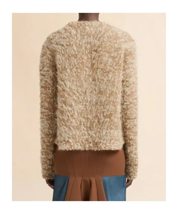 Marni Bouclé Alpaca Blend Crewneck Jumper With Mohair And Virgin Wool - Caramel