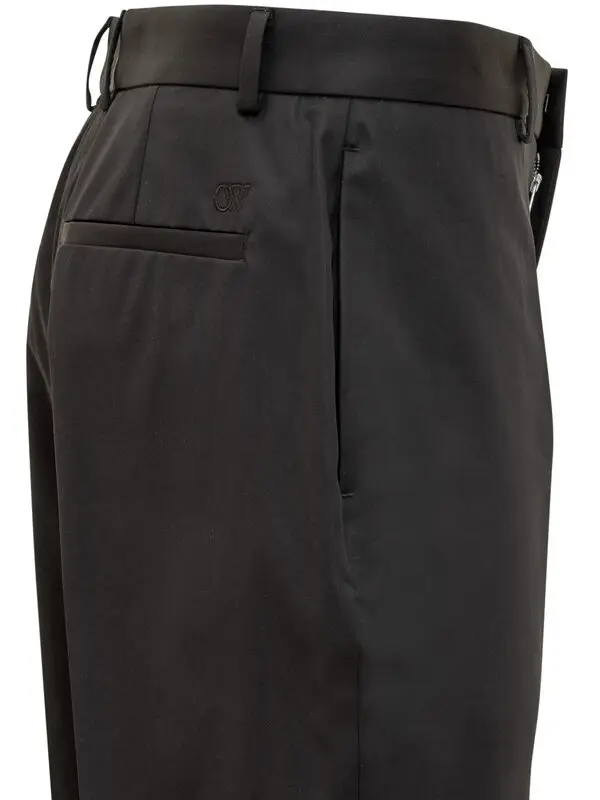 Off-White High Waist Straight Leg Pants