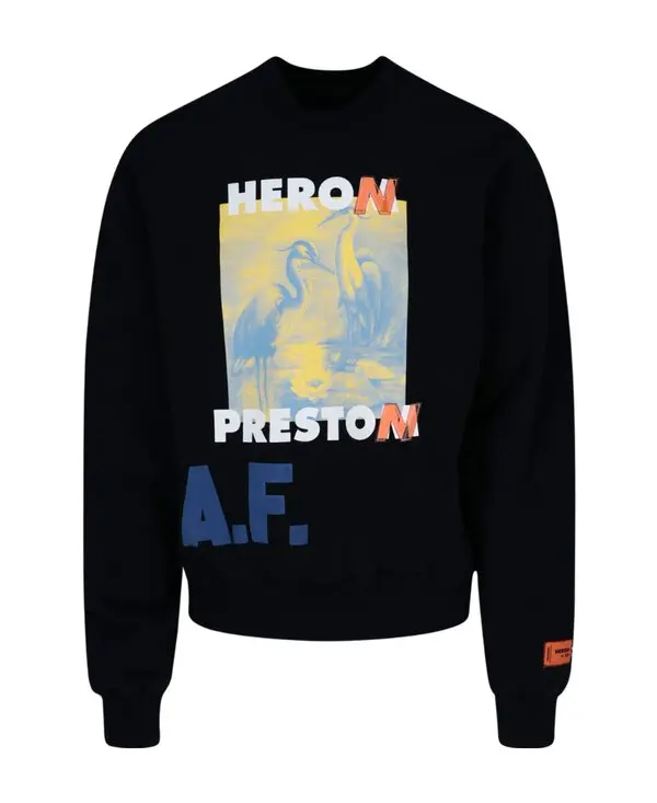 Heron Preston Graphic Printed Crewneck Sweatshirt - Black