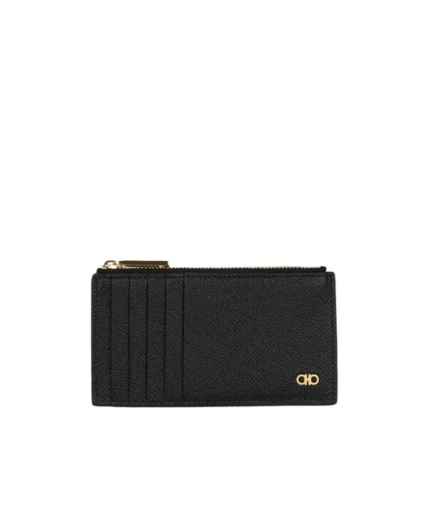 FERRAGAMO Logo Zipper Clip - Black