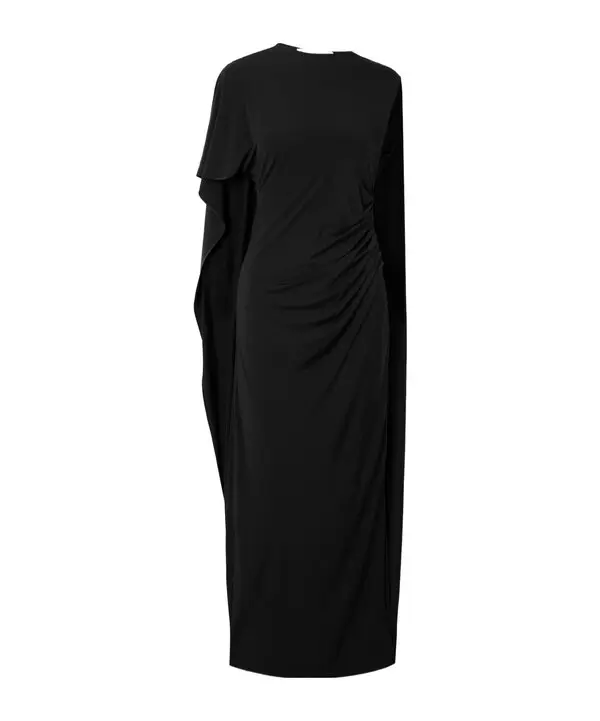 Stella McCartney Asymmetrical Cape Dress - Black