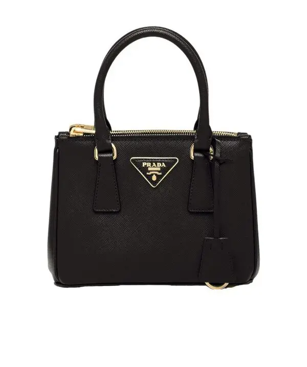 Prada Galleria Mini Saffiano Leather Bag - Black