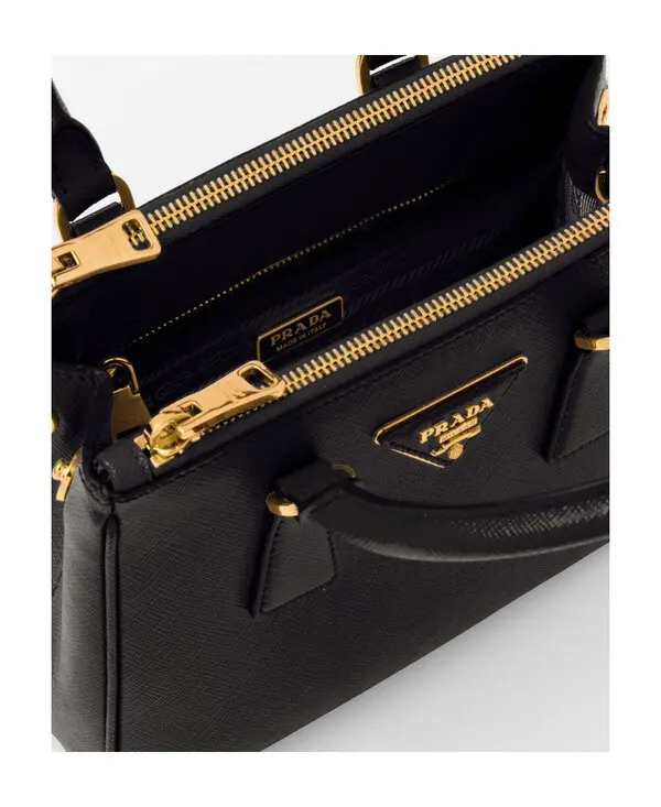 Prada Galleria Mini Saffiano Leather Bag - Black