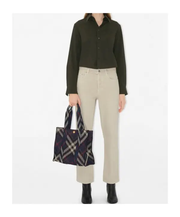 Burberry Check Pattern Tote Bag
