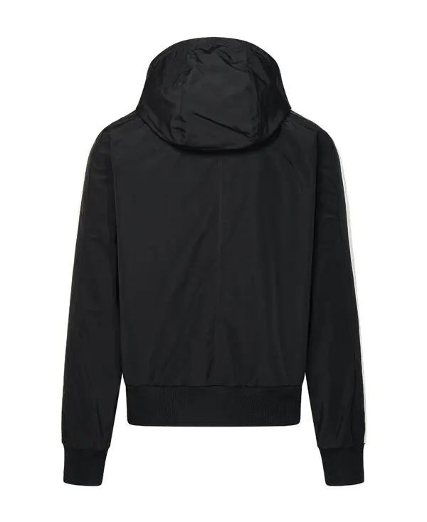 Palm Angels Logo Embroidered Hooded Zip-up Jacket