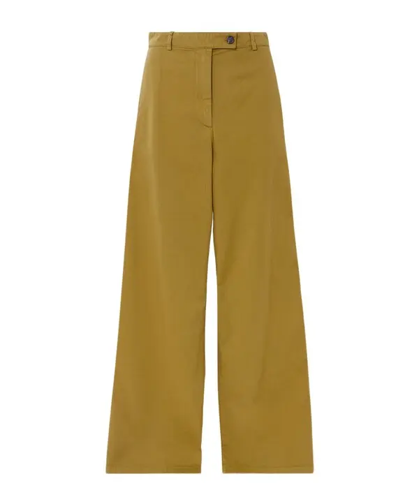Dries Van Noten Wide-leg Trousers With Belt Loops - Mustard Yellow