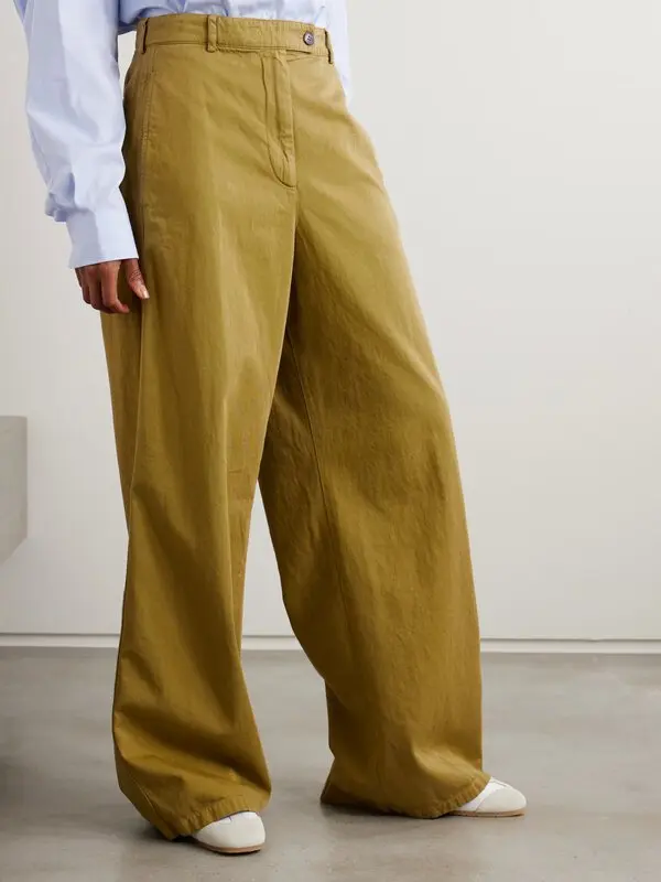 Dries Van Noten Wide-leg Trousers With Belt Loops - Mustard Yellow