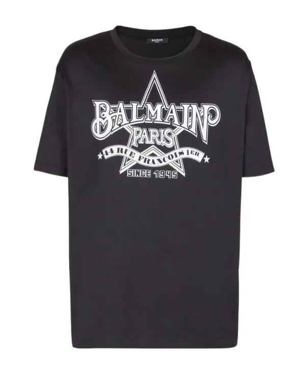 Balmain Star Printed Crewneck T-shirt - Black