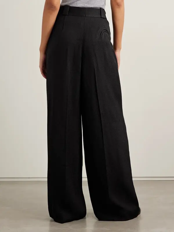 BLAZÉ MILANO Pleated Crepe Straight-leg Pants