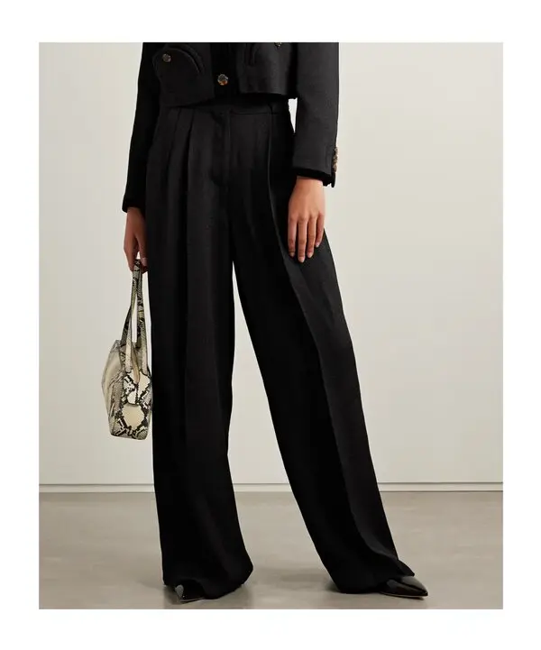BLAZÉ MILANO Pleated Crepe Straight-leg Pants