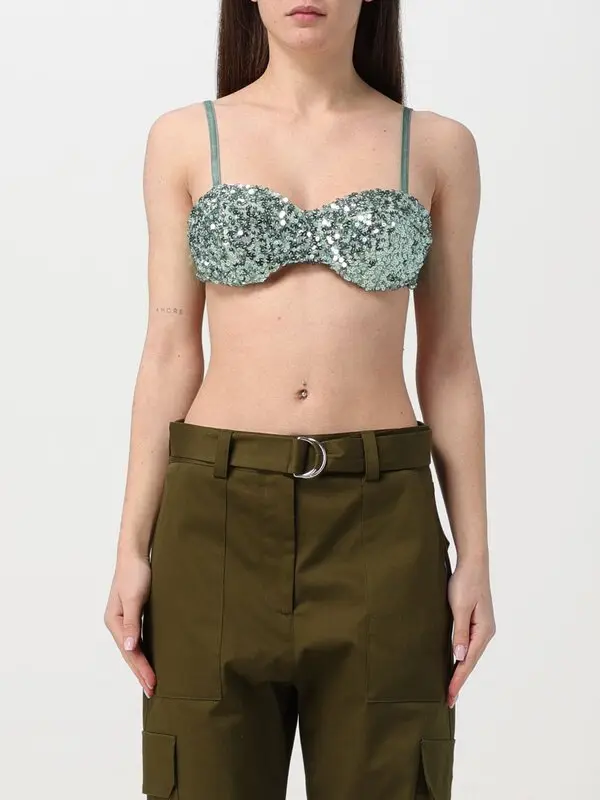 Moschino Sequined Sweetheart-neck Bra - Green