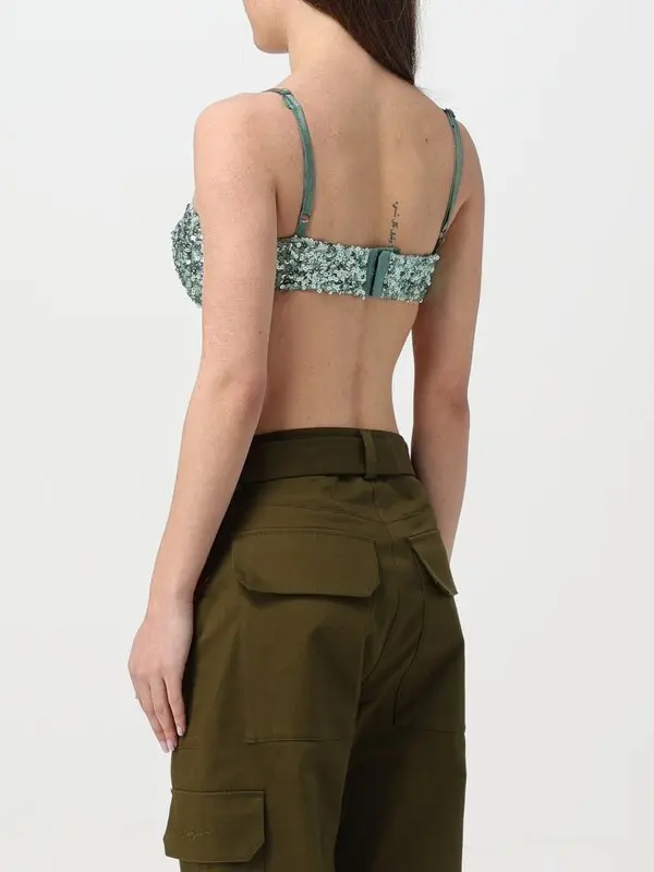 Moschino Sequined Sweetheart-neck Bra - Green