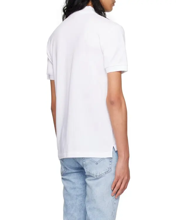 Comme Des Garçons Heart Logo Embroidered Short-sleeved Polo Shirt - White