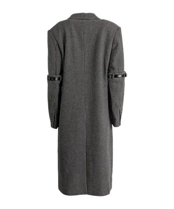 Coperni Houndstooth Strap Coat - Black