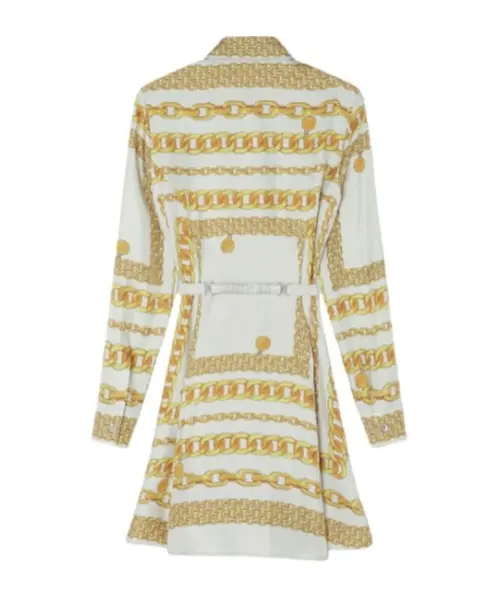 Versace Chain-printed Belted Mini Dress