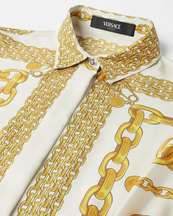 Versace Chain-printed Belted Mini Dress
