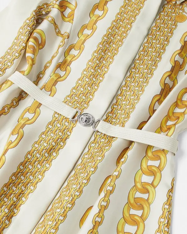 Versace Chain-printed Belted Mini Dress