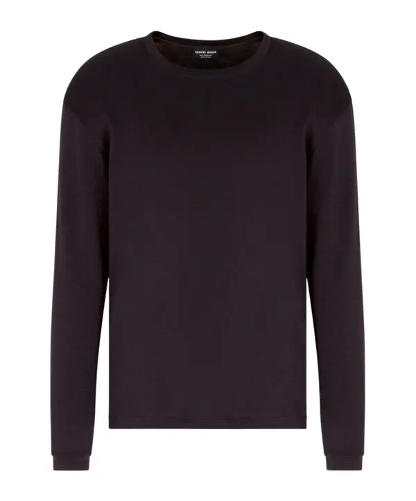 Giorgio Armani Long-sleeved Crewneck Jumper - Brown