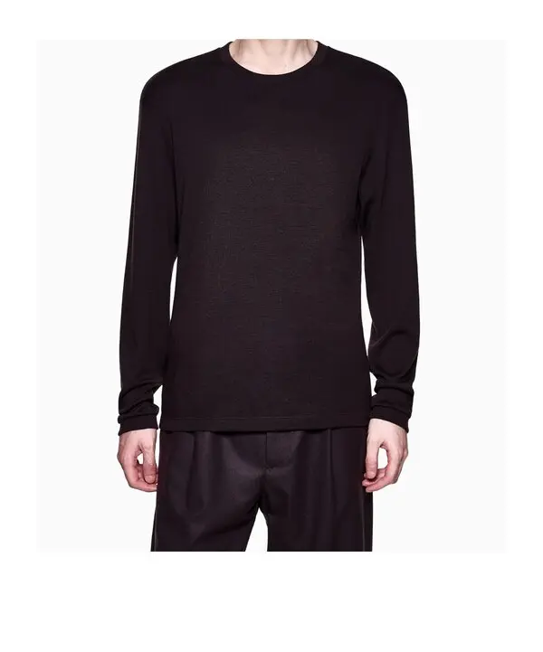Giorgio Armani Long-sleeved Crewneck Pullover - Brown