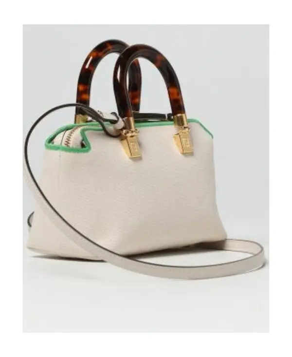 Fendi Logo Canvas Shoulder Bag