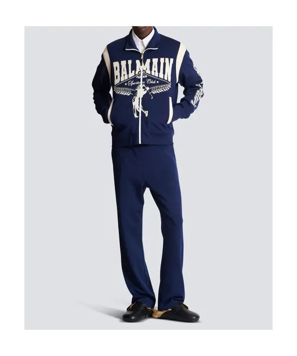 Balmain Logo Printed Straight-leg Sweatpants - Blue