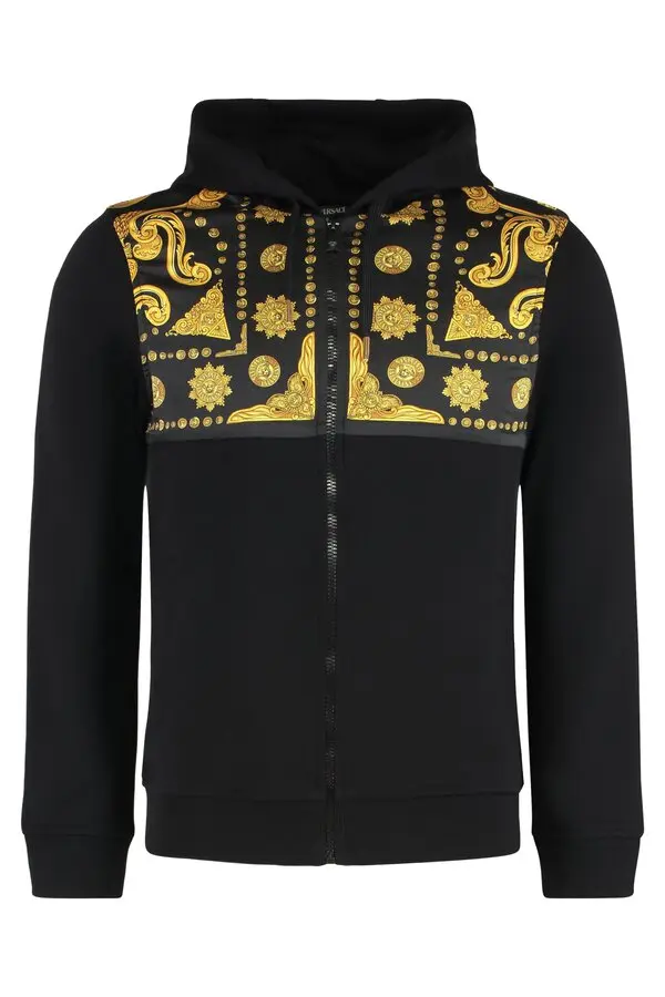Versace Logo-printed Zip-up Hoodie