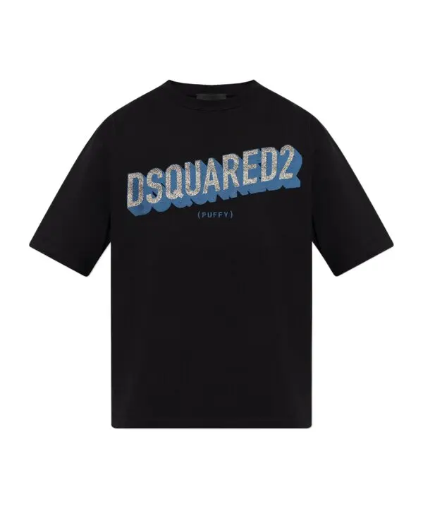 Dsquared2 Logo Printed Crewneck T-shirt - Black