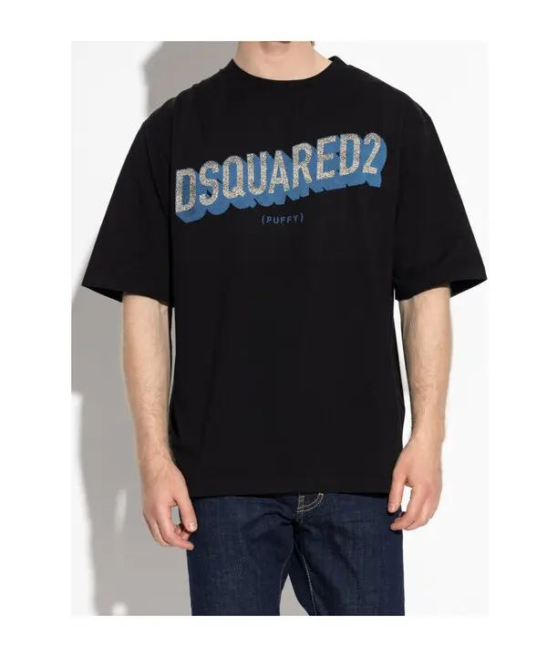 Dsquared2 Logo Printed Crewneck T-shirt - Black