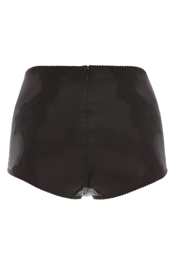 Dolce & Gabbana Dolce Gabbana Lace Detailed Satin Briefs - Black