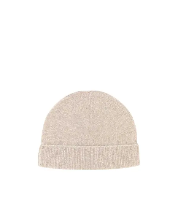 Le Kasha Ribbed-knit Beanie With Turn-up Brim - Lightbeige