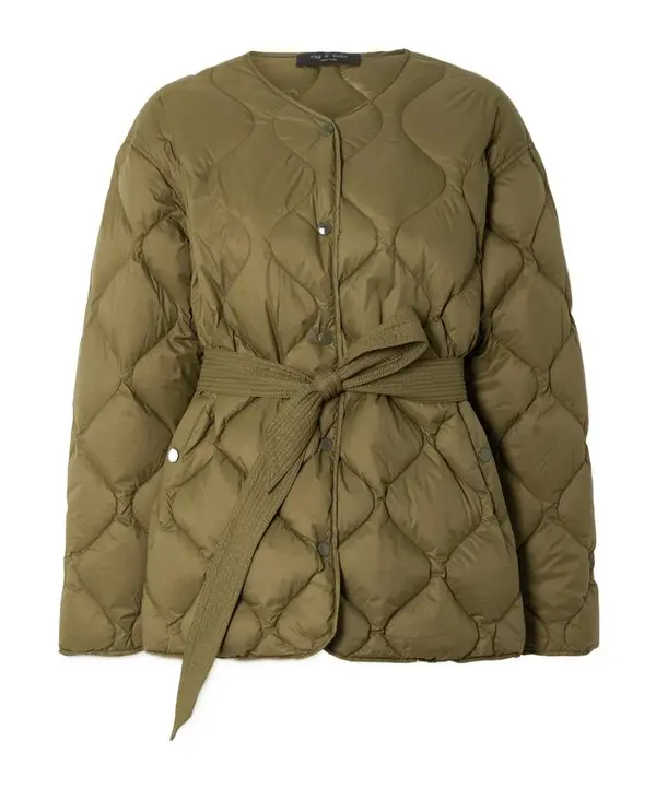 RAG  BONE Rag & Bone Rudy Belted Quilted Shell Down Coat