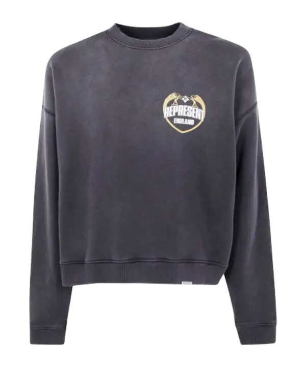 REPRESENT Angel Border Crewneck Sweatshirt - Black