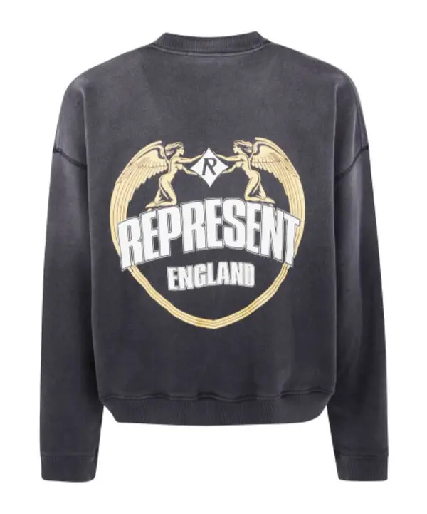 REPRESENT Angel Border Crewneck Sweatshirt - Black