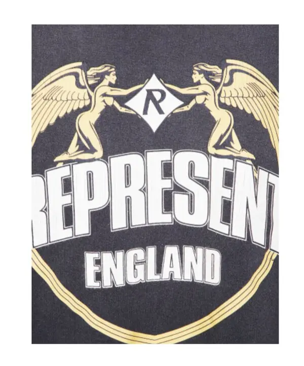 REPRESENT Angel Border Crewneck Sweatshirt - Black