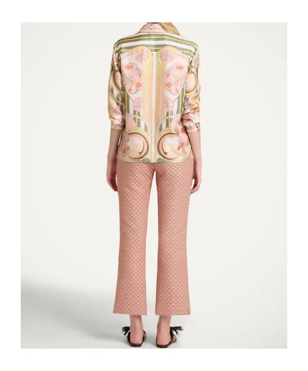 La DoubleJ 24/7 Trousers Jacquard Bella - Pink