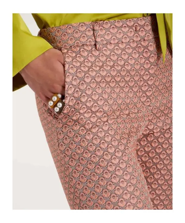 La DoubleJ 24/7 Trousers Jacquard Bella - Pink