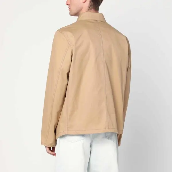 NAMACHEKO Overshirt With Zip And Welt Pockets - Beige