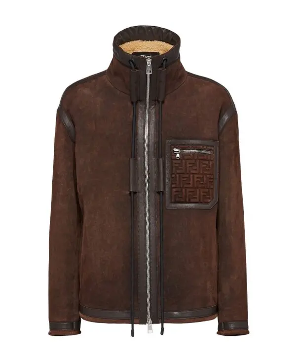 Fendi High Neck Zip-up Oversized Jacket